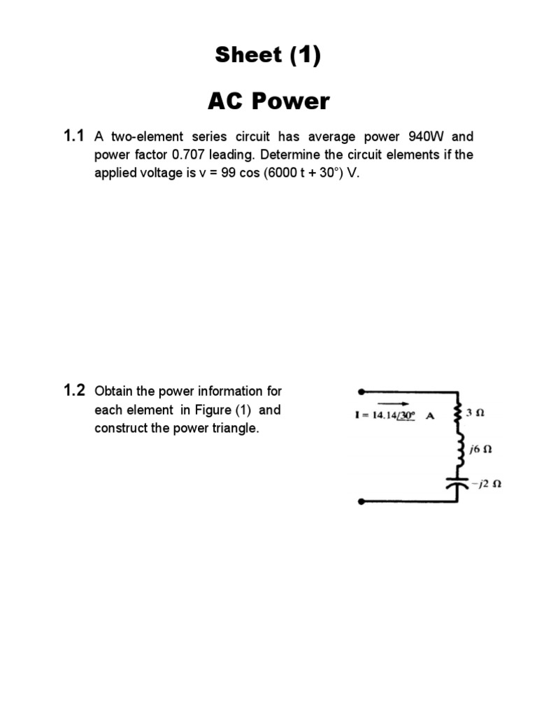 Sheet | PDF | Resonance | Electrical Network