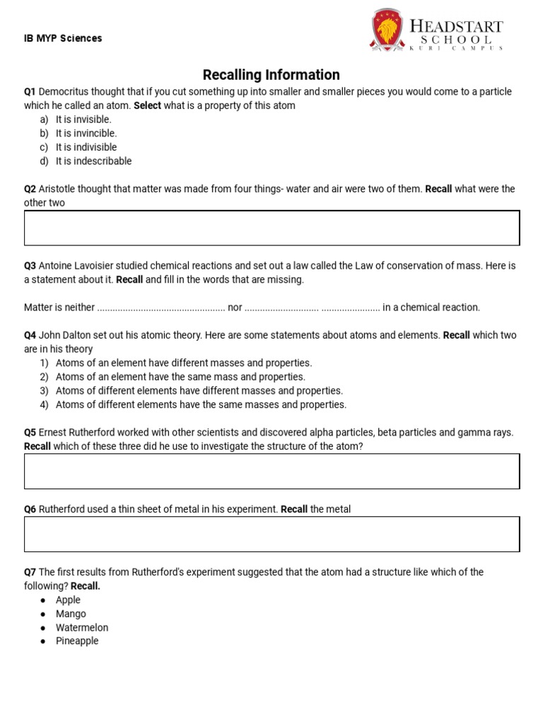 Recalling Information PDF | PDF