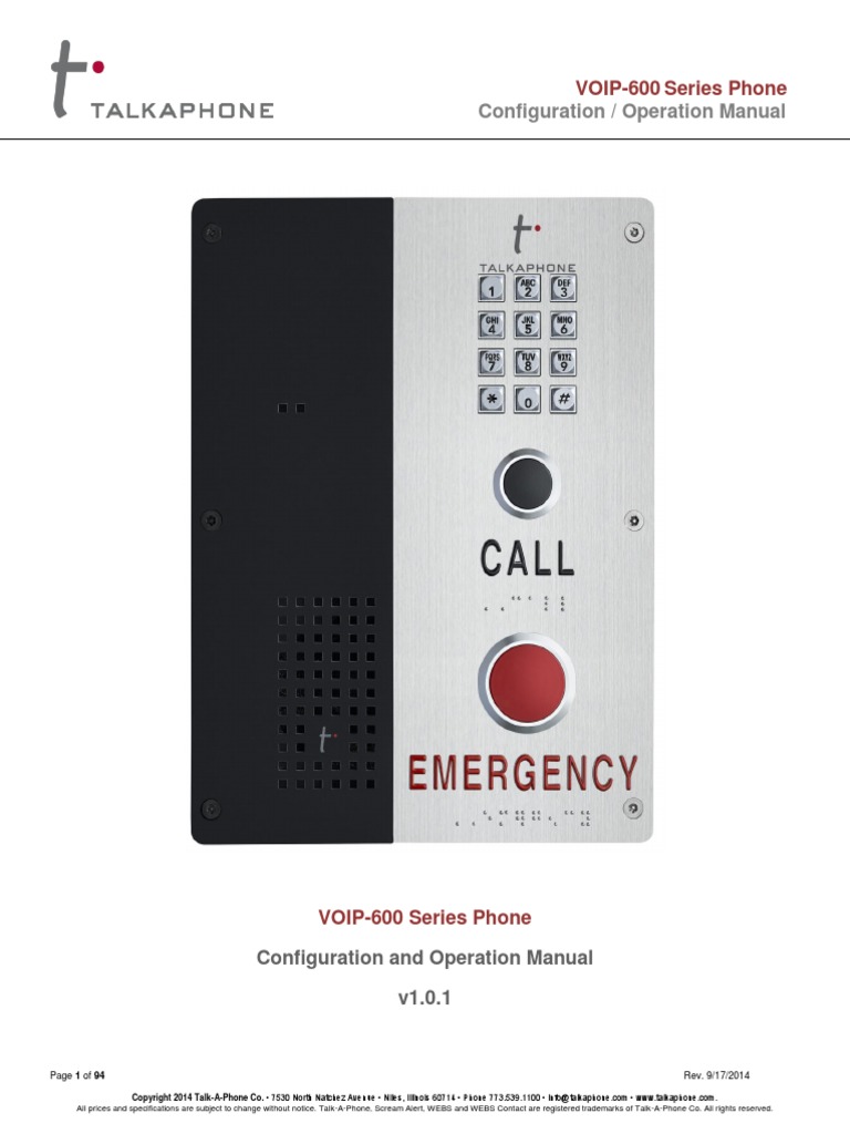 Intercom IP VOIP-600 - Manual - Rev - 1 - 0 - 1 - 09172014 | PDF ...