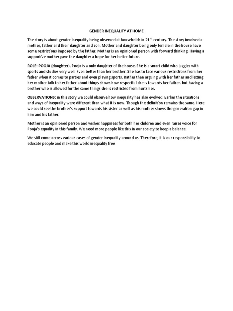 Gender Inequality at Home | PDF | Social Science | Wellness