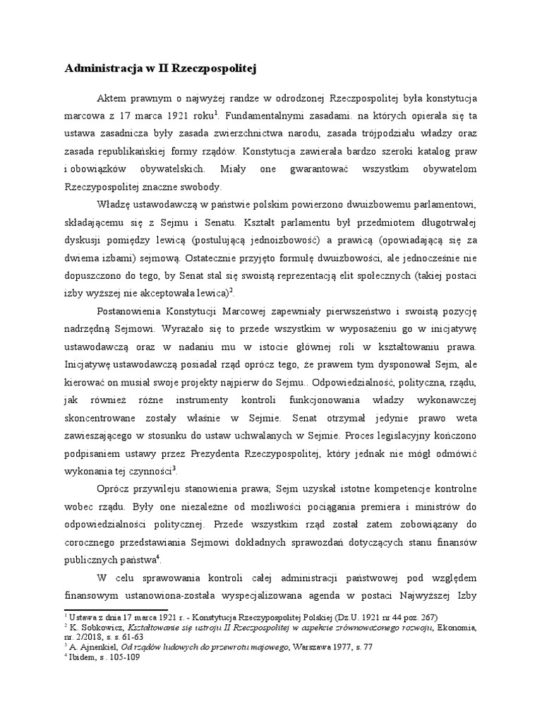 Administracja W II RP | PDF