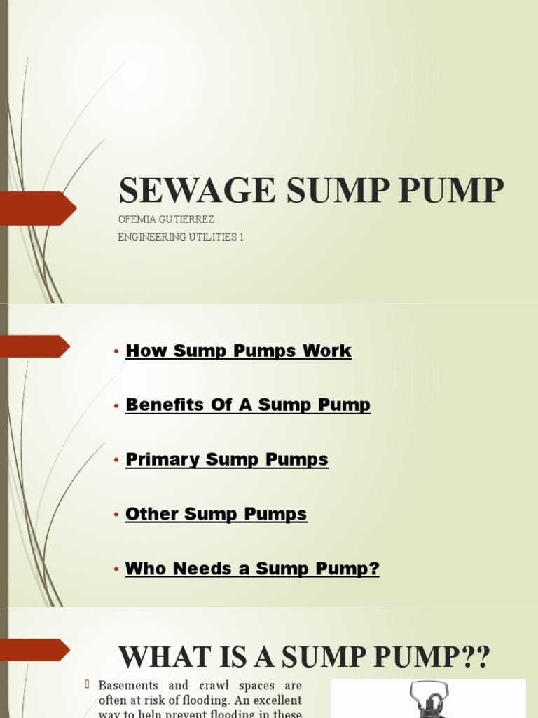 SEWAGE SUMP PUMP cutiee | PDF | Basement | Flood