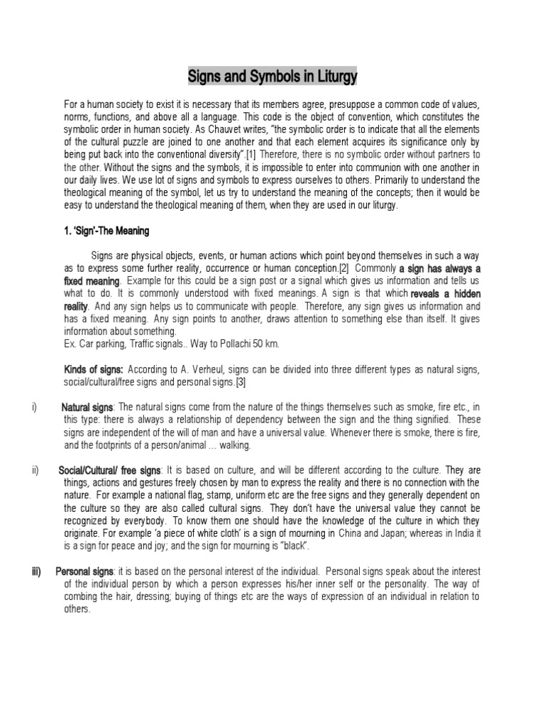 2020 Signs and Symbols in Liturgy | PDF | Sacraments | Sacred Mysteries
