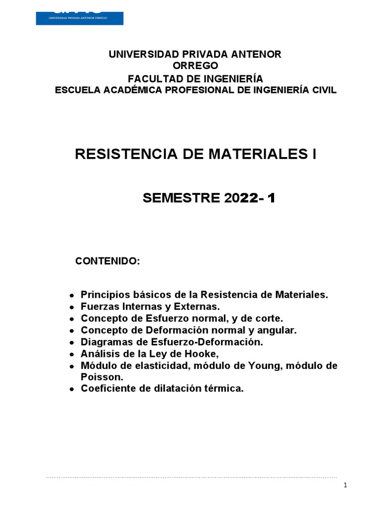 Lectura S1 - RM | PDF | Deformación (ingeniería) | Resistencia de materiales