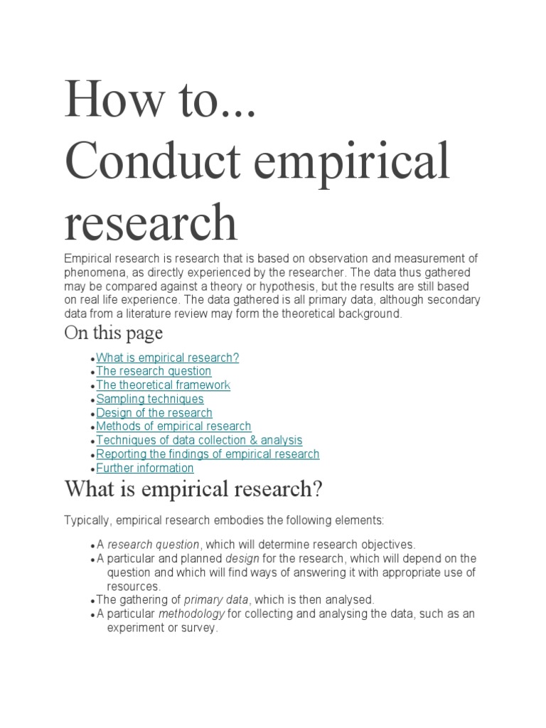 Empirical Research Pdf Methodology Quantitative Research