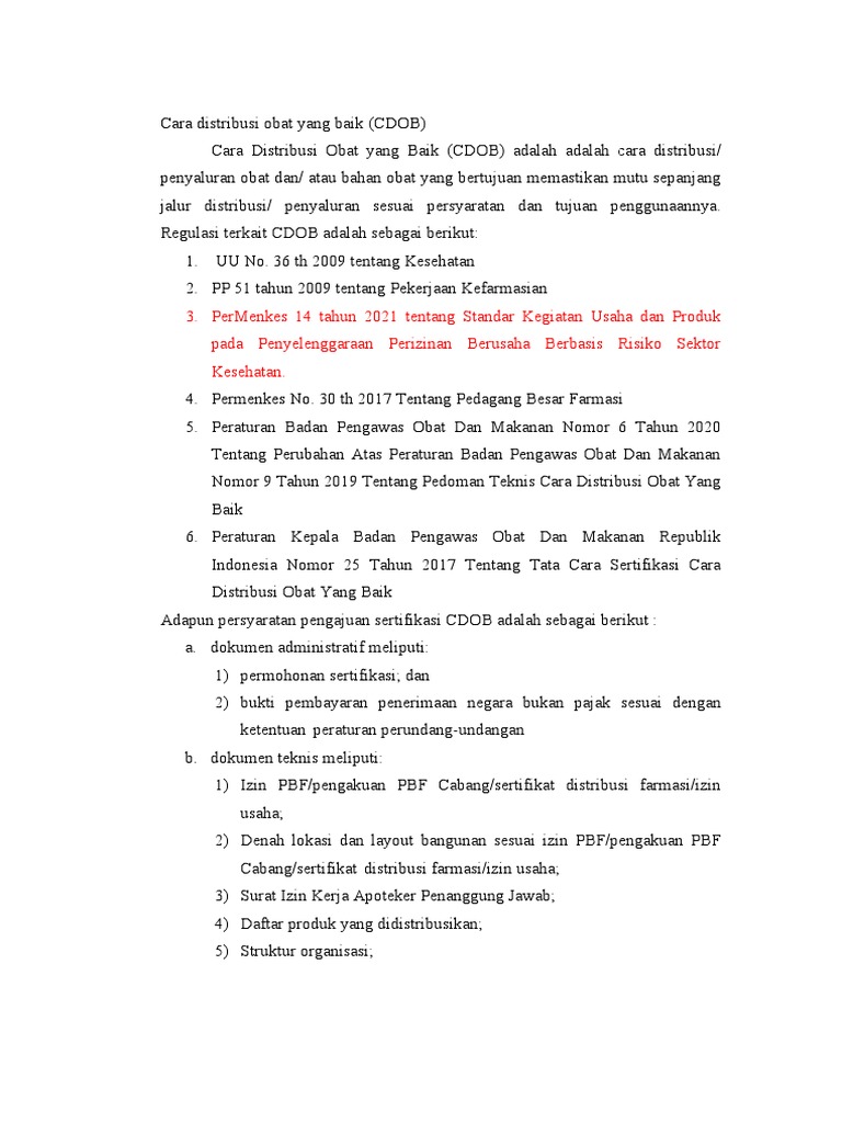 Cara Distribusi Obat Yang Baik. | PDF