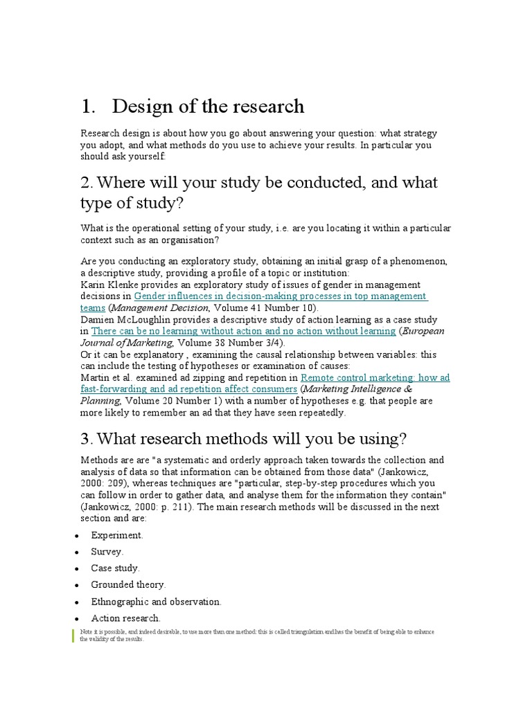Design of The Research | PDF | Methodology | Quantitative Research