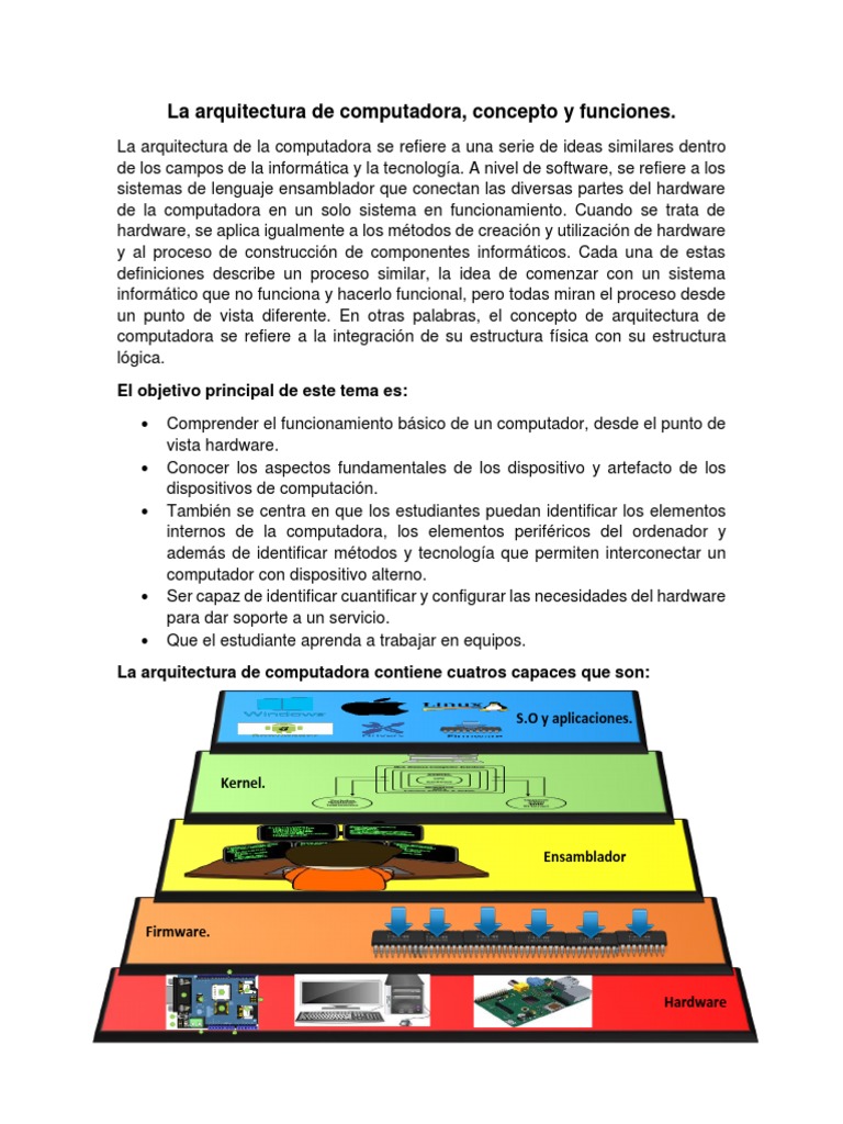 La Arquitectura de Computadora Concepto y Funciones 2 PDF | PDF ...
