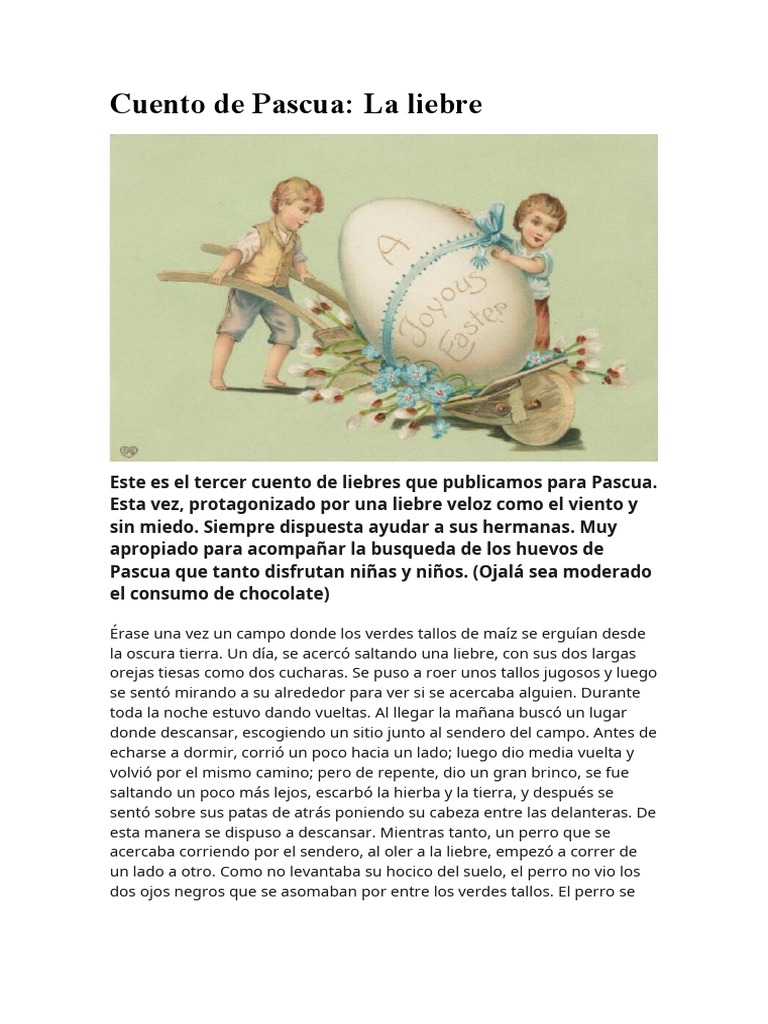 Cuento de Pascua - La Liebre | PDF | Nieve