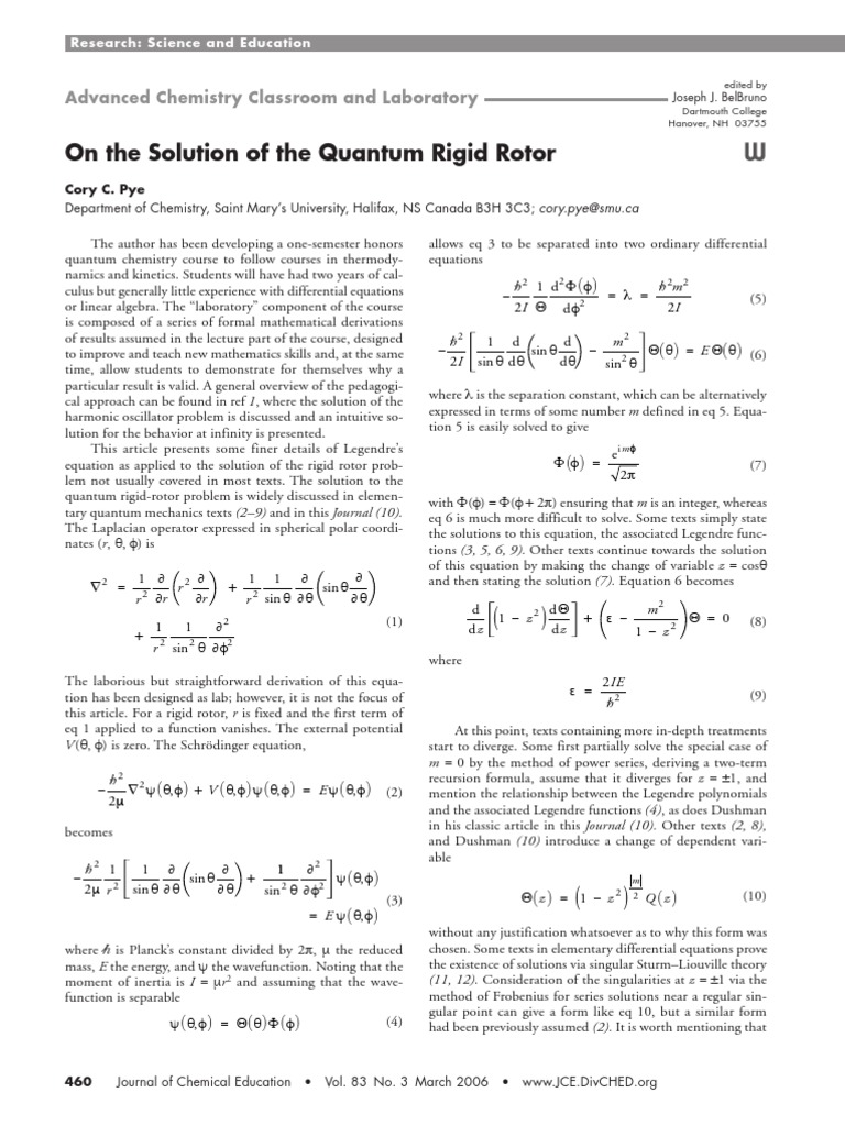 Rigid - Rotor 2 PDF | PDF | Mathematical Analysis | Quantum Mechanics