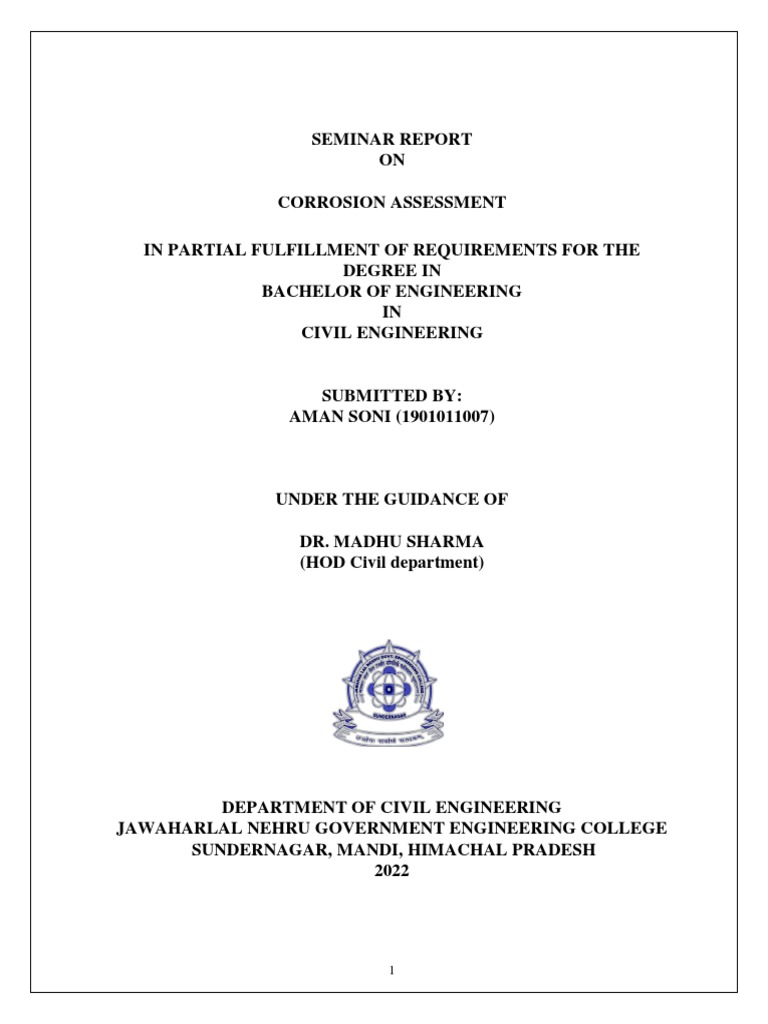 Aman Soni (Corrosion Assessment) - 1 PDF | PDF | Corrosion | Concrete
