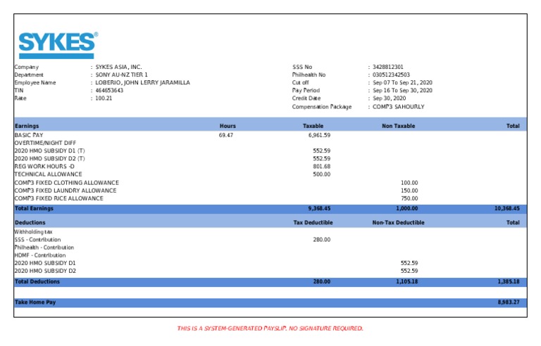 September 30 - Payslip PDF | PDF | Economies | Money