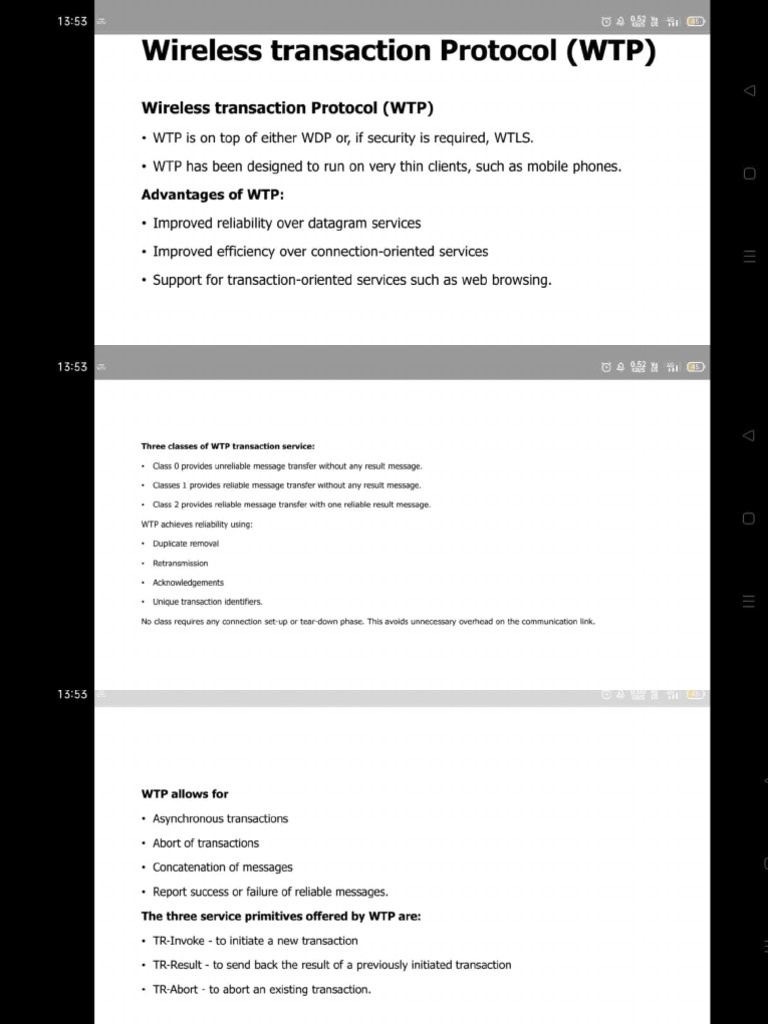 Wireless Transaction Protocol (WTP) | PDF | Communications Protocols ...