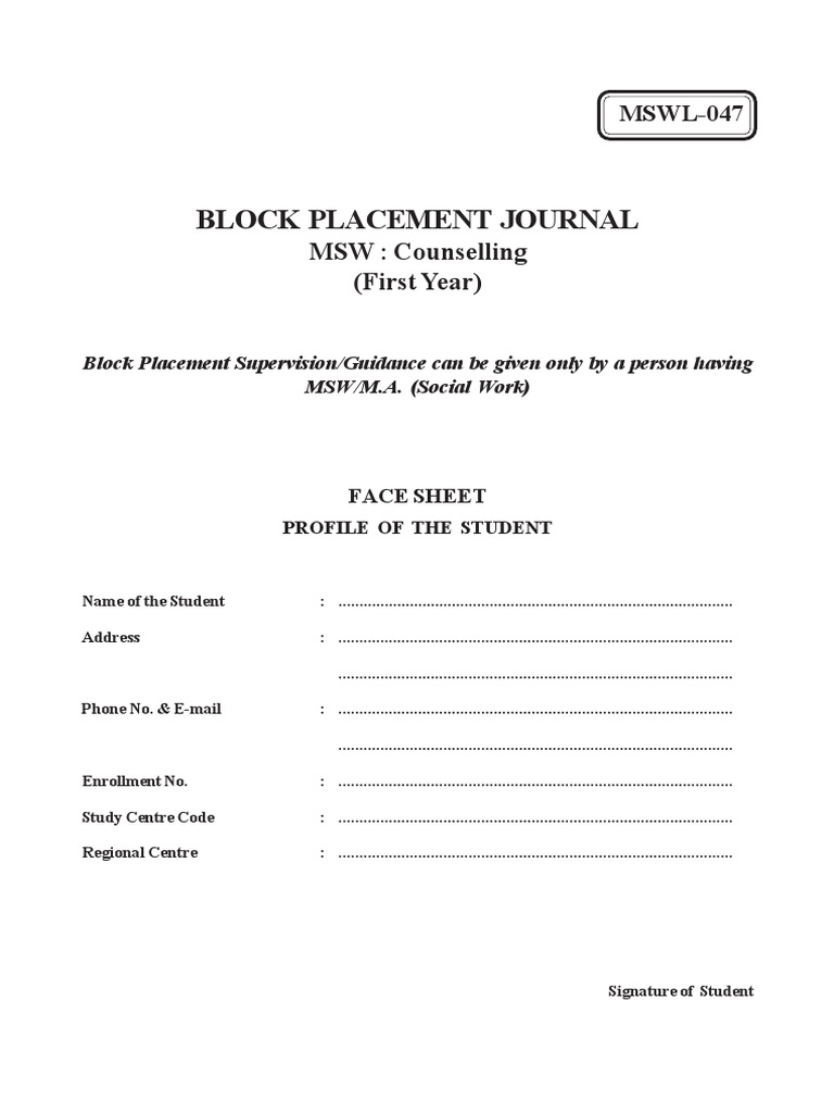 MSWL 047 | PDF | Social Work | Psychology