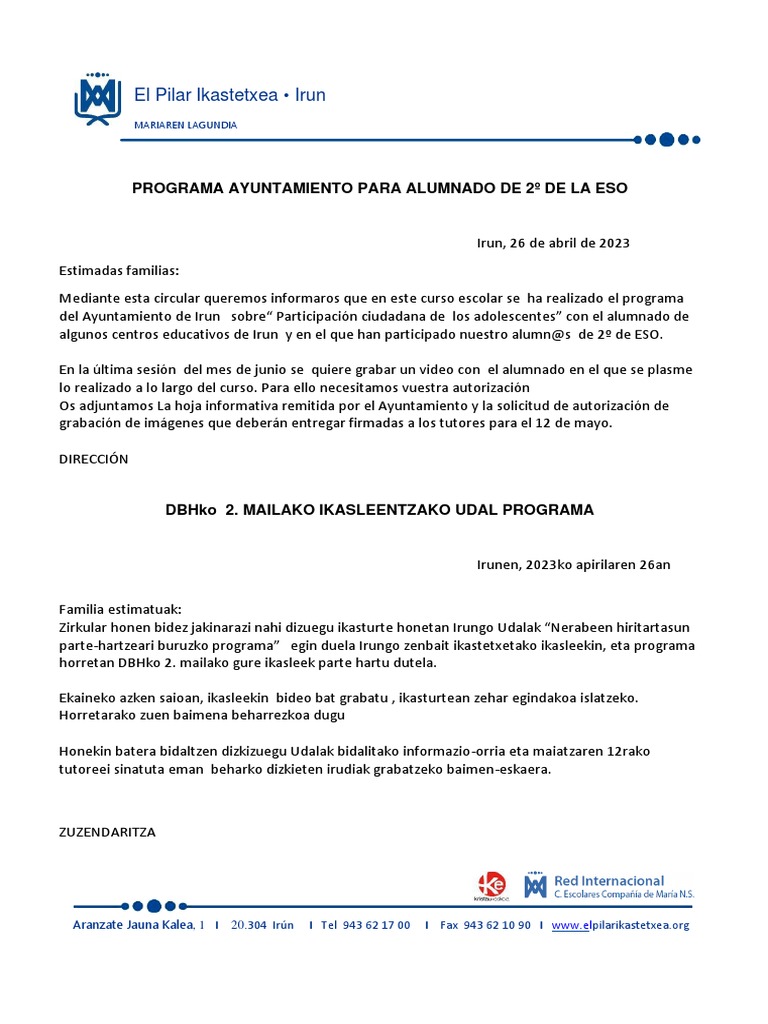 DBH 2 - Udal Programan Parte Hartzea - Participación Programa Del Ayuntamieto PDF | PDF | País ...