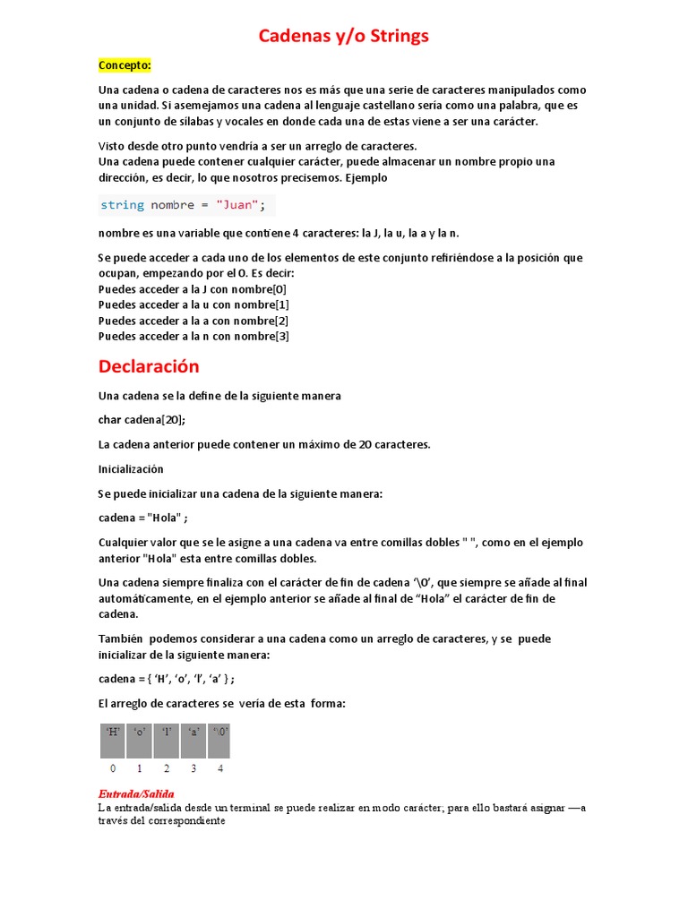 Cadenas y Sting | PDF | Cadena (informática) | Función (Matemáticas)
