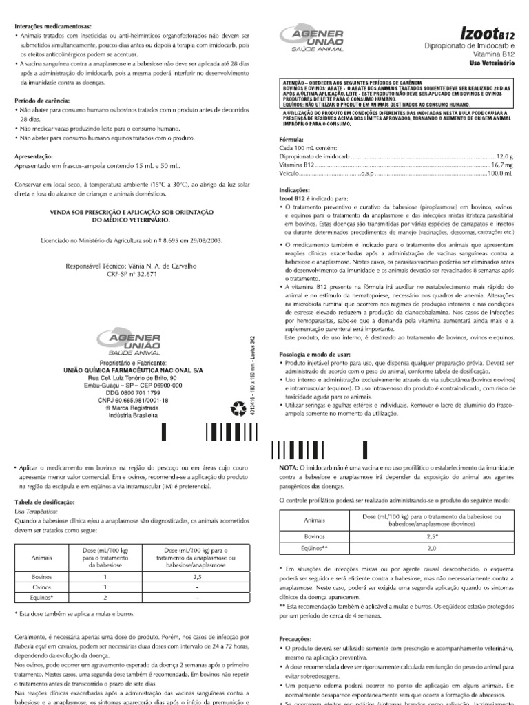 Izoot B12 Inj Baixa PDF | PDF
