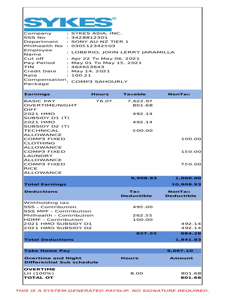 Payslip | PDF