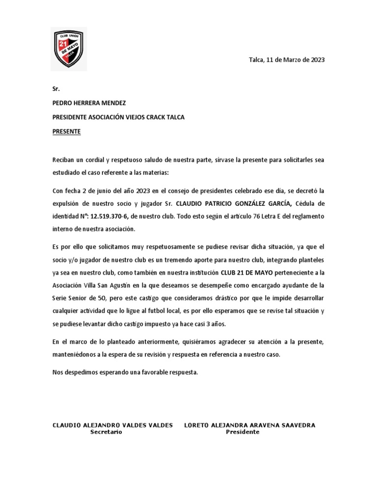 CArta Apelacion | PDF