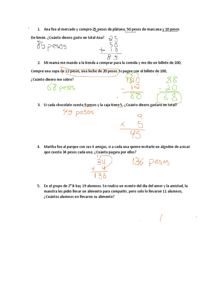 Ana Fue Al Mercado y Compro 25 Pesos de Plátano | PDF | Salud y bienestar