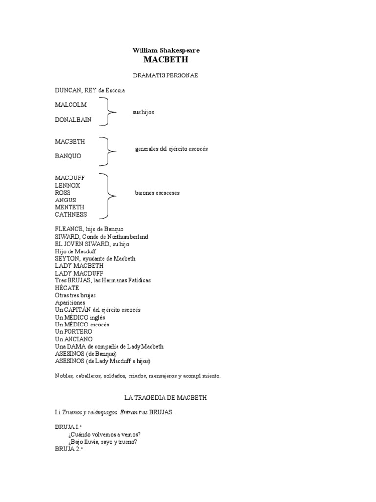 William Shakespeare - Macbeth PDF | PDF