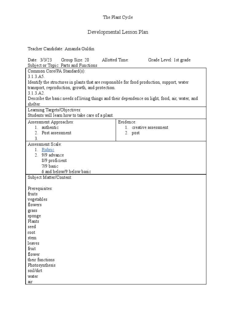 Lesson 5 How To Care For A Plant 1 | PDF | Plants | Learning