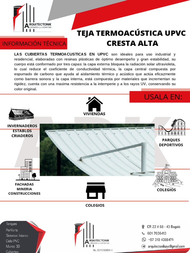 Ficha Tecnica Upvc Cresta Alta 2.5 MM Act PDF | PDF | Tornillo ...