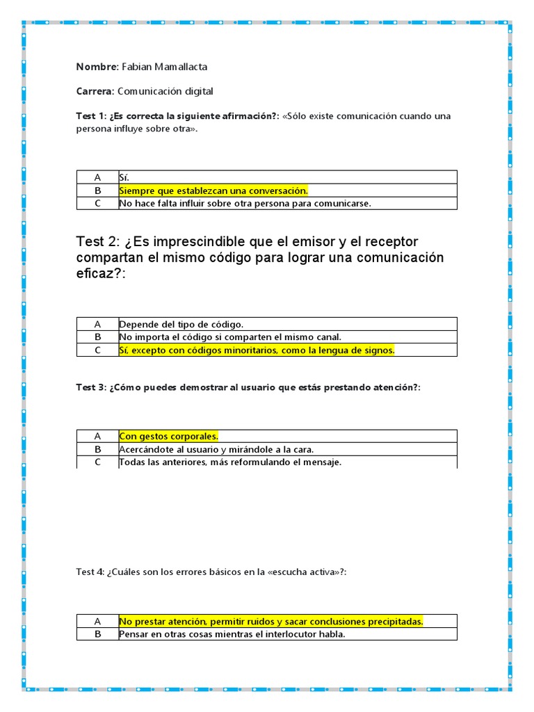 Auto Evaluacion #2 Mas Test | PDF | Comunicación | Sicología