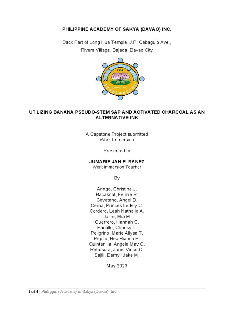 Capstone Project Group 4 | PDF | Banana | Ink