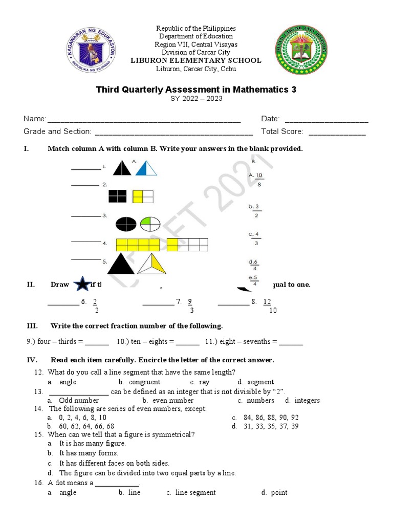 3rd-PeriodicalTest-in-Math_2022-2023.docx | PDF | Elementary ...
