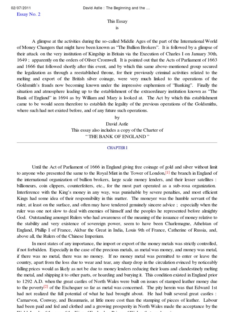 David Astle The Beginning and The End | PDF | Banknote | Money