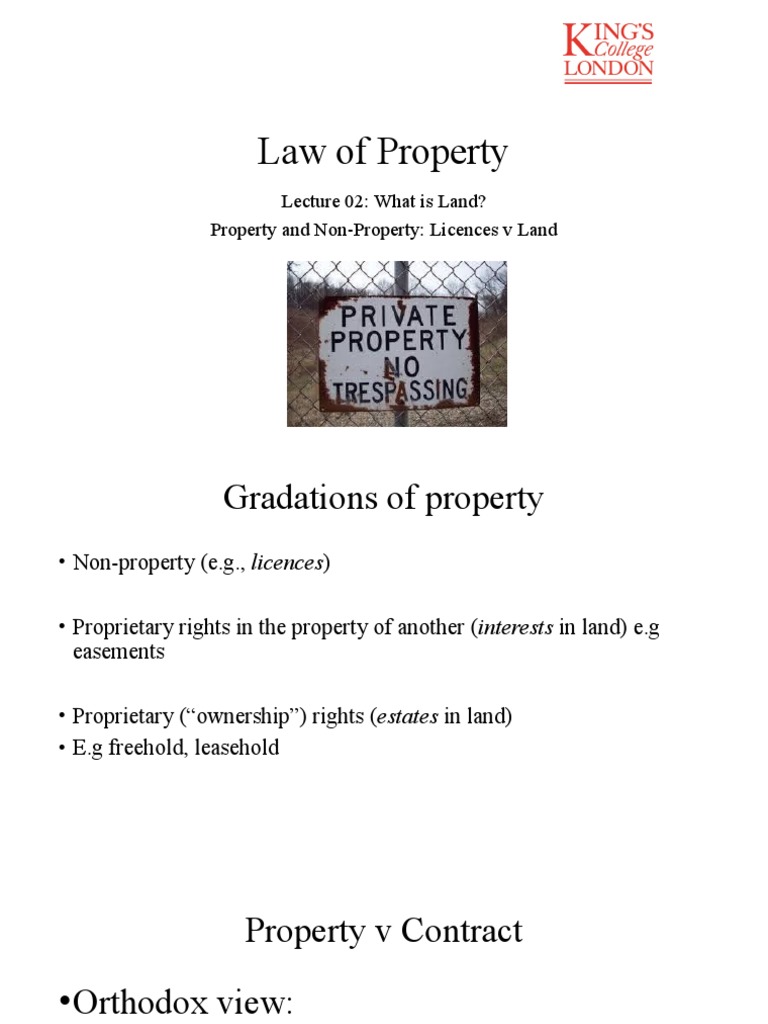 02 What Is Property | PDF | License | Civil Law (Common Law)