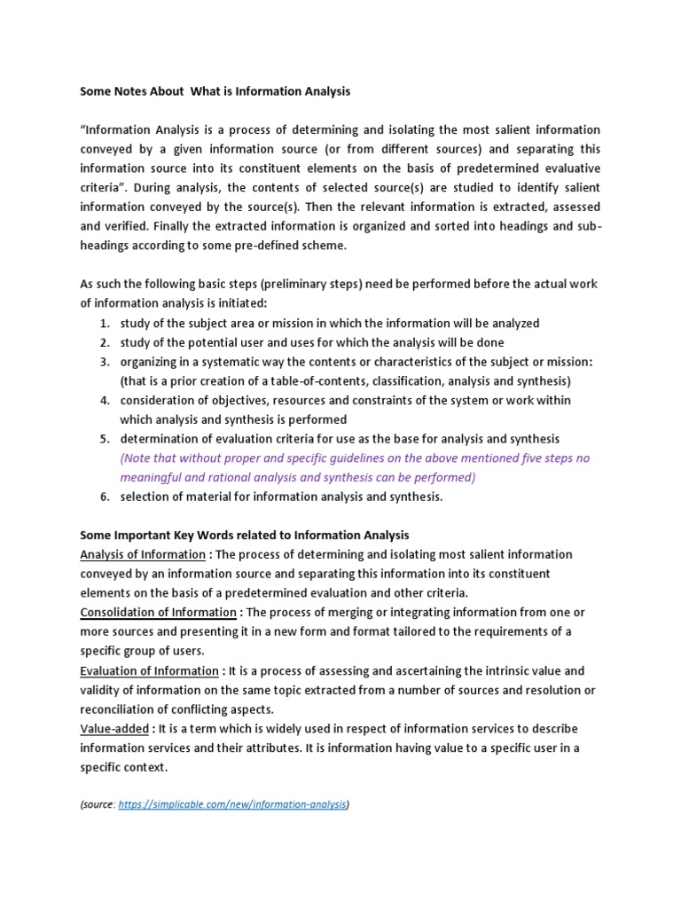 Information Analysis Project (1).pdf | PDF | Information | Evaluation