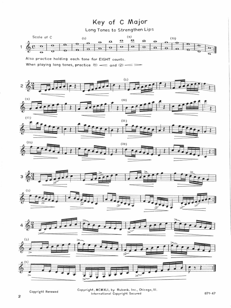 Pares Scales - C, F, G, D, BB - Clarinet | PDF