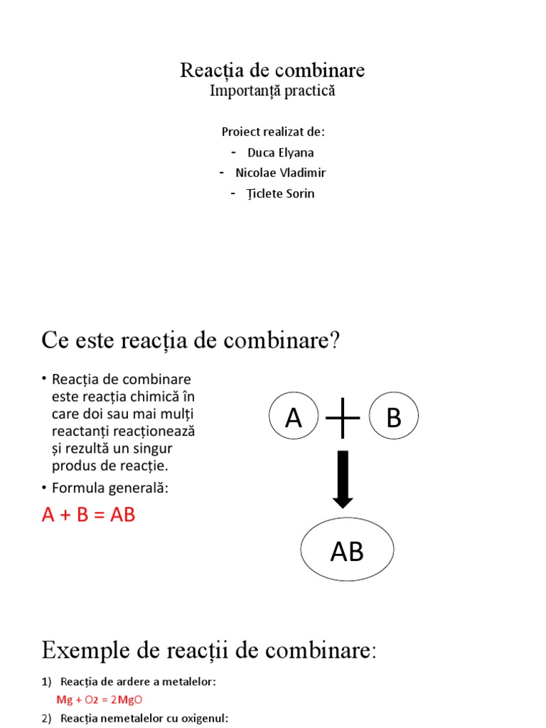 Reacția de Combinare | PDF