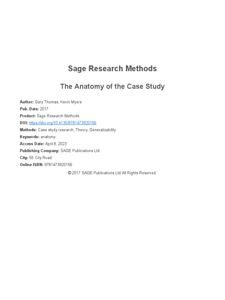 The Anatomy of The Case Study | PDF