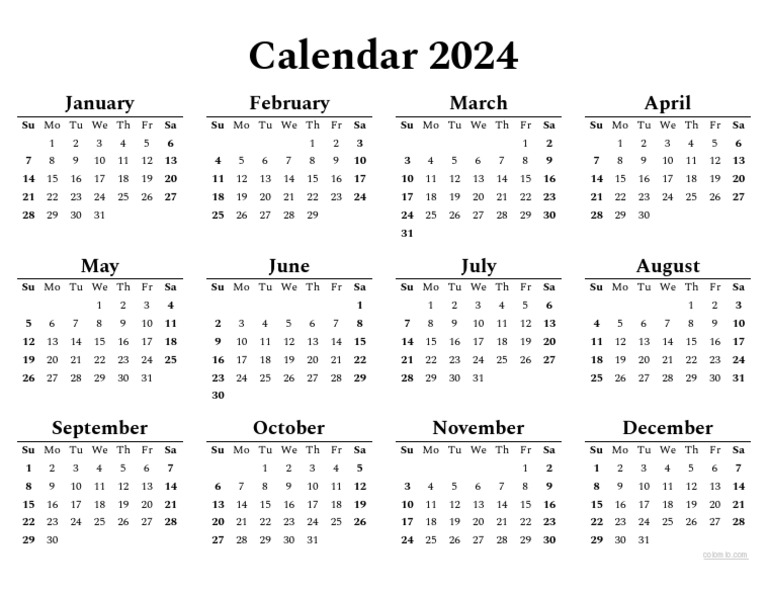 2024 Calendar Printable PDF | PDF