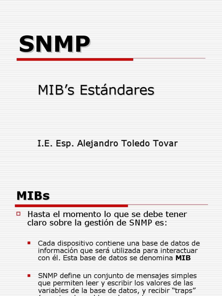 05-SNMP-mibs.ppt | PDF | Dirección IP | Enrutador (Computación)