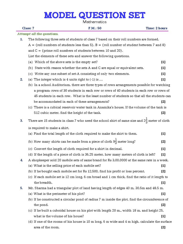 Vedanta - Excel - in - Mathematics - 20220802200310 Class 7 | PDF ...