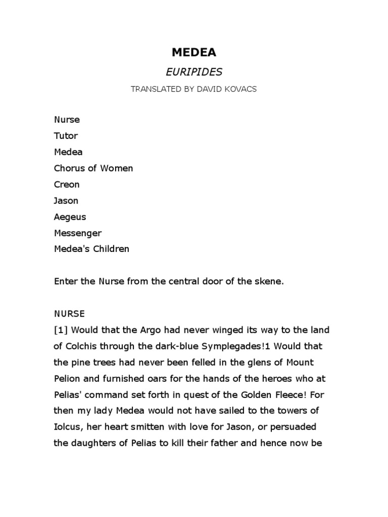Medea - Euripides | PDF | Jason | Greek Mythology