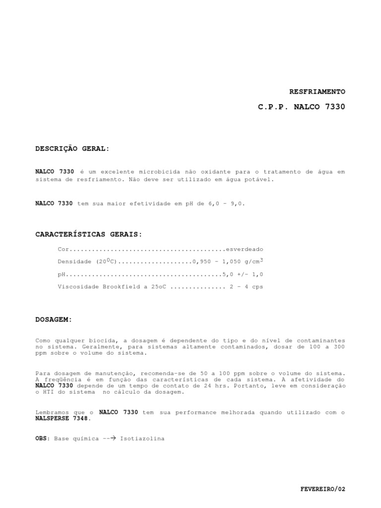 CPP Nalco 7330 PDF | PDF