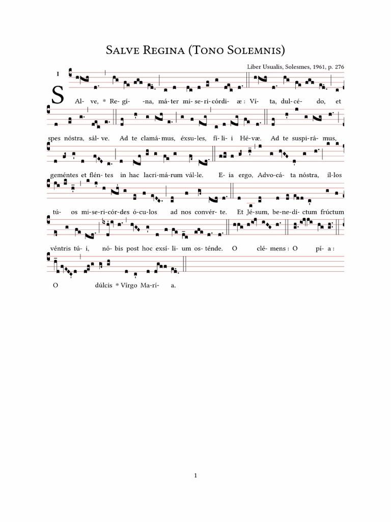 Salve Regina (Tono Solemnis) PDF | PDF