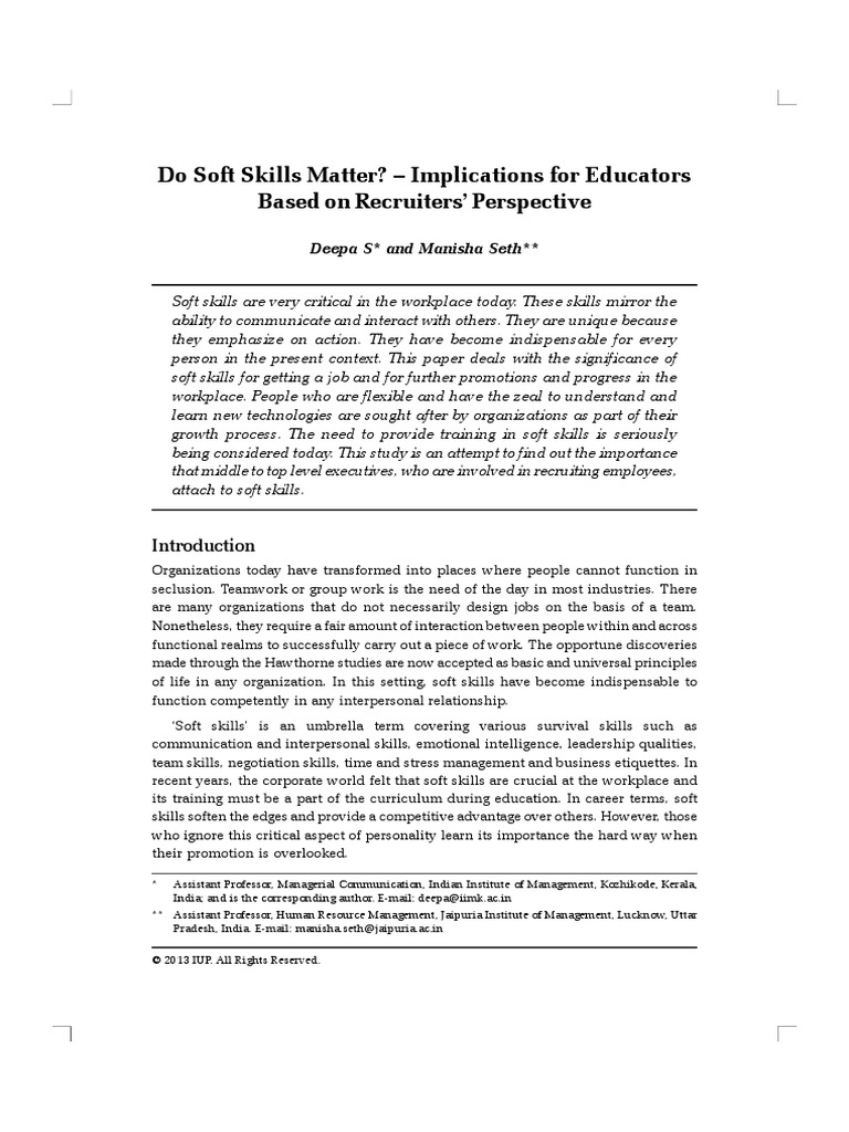 Do Soft Skills Matter_ – Implications for Educators Based on Recruiters ...