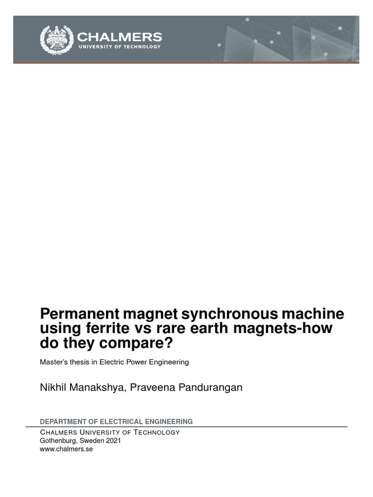 Comparing the Performance of Permanent Magnet Synchronous Machines ...