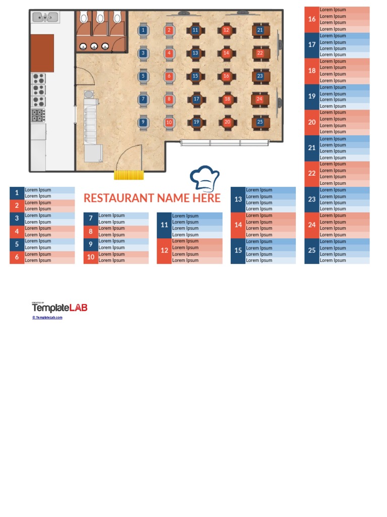 Restaurant Seating Chart Template | PDF | Tullii
