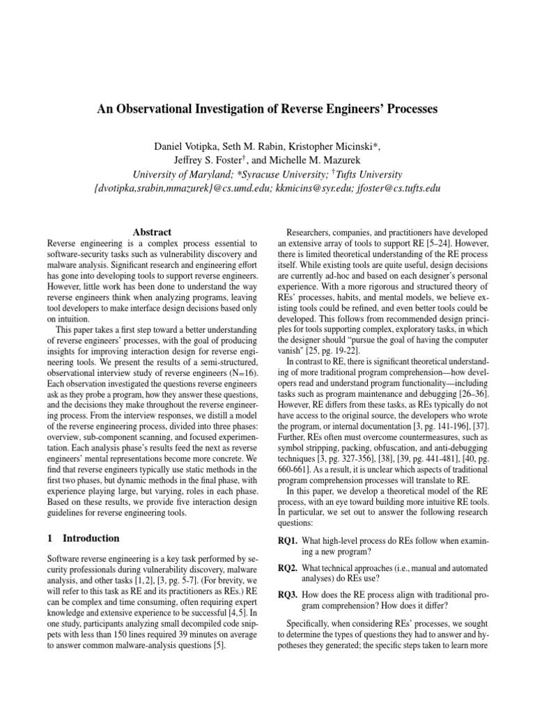 Reverse Engineering | PDF