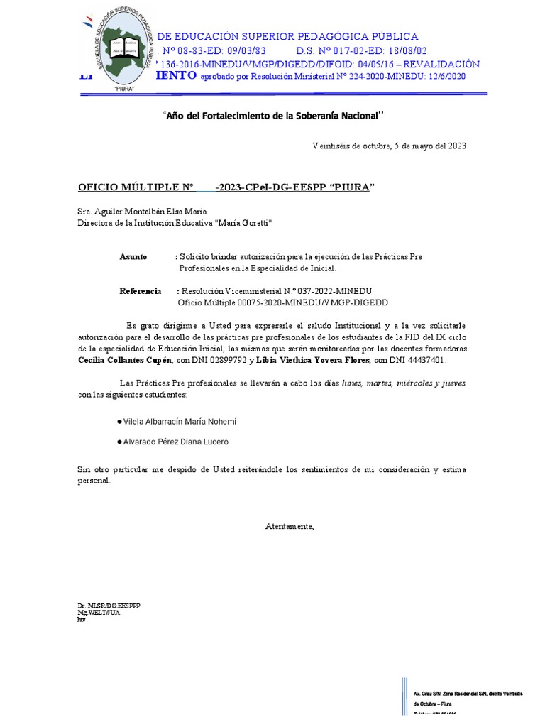 OFICIOS - Prácticas Pre PROFESIONALES | PDF