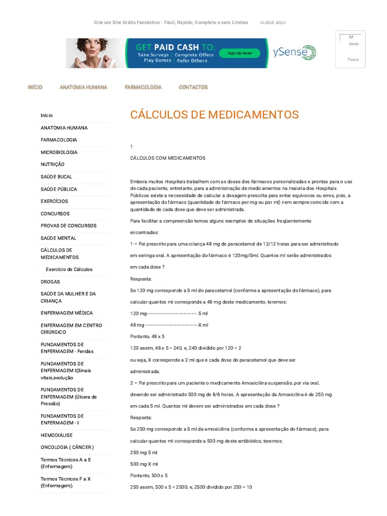 Cálculos de Medicamentos | PDF