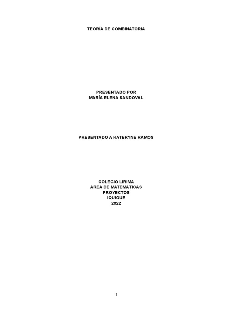 Teoría de combinación | PDF