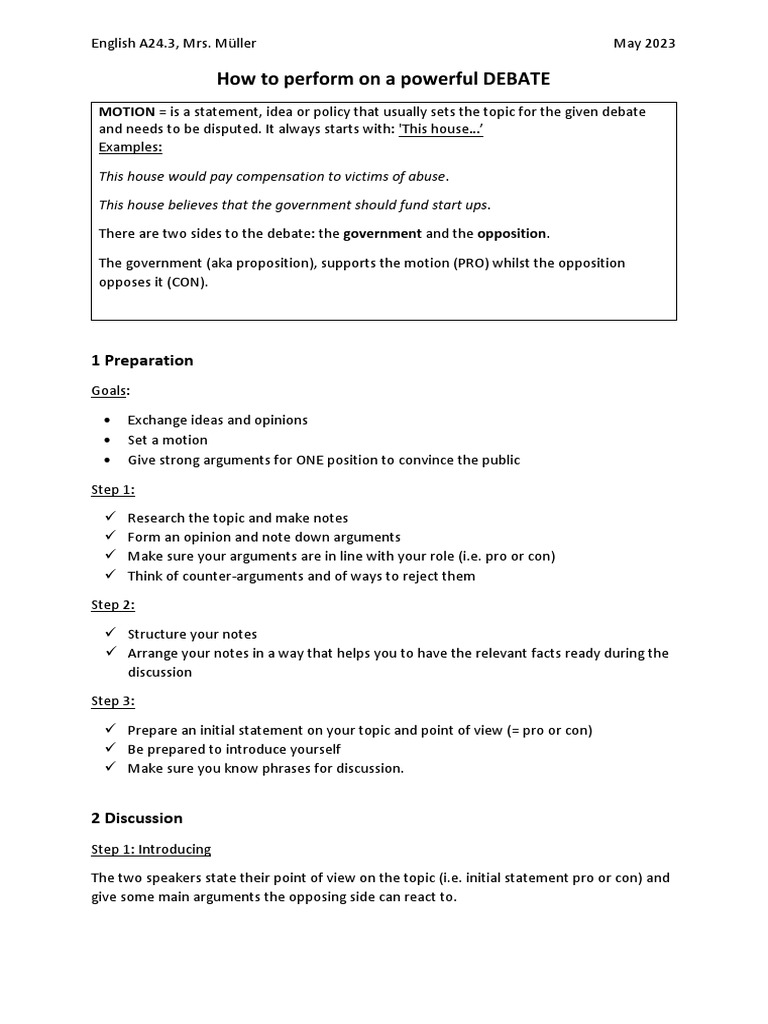 Handout Debate | PDF